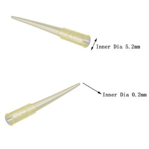 Eowpower 1000 Pieces Clear Yellow 200 ul Laboratory Lab Plastic Liquid Pipette Pipettor Tips