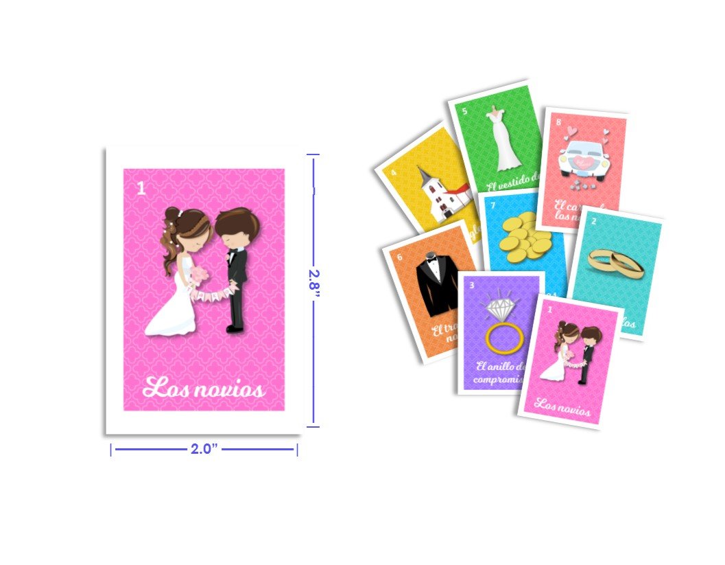 Juego de Lotería para Despedida de Soltera. Bingo for Bridal Shower. (16)