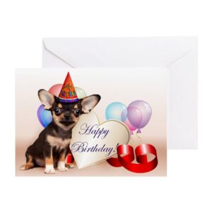 cafepress happy birthday chihuahua dog greeting cards folded greeting card matte