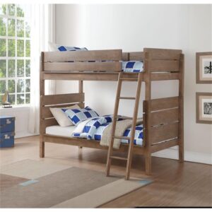 acme ranta twin/twin bunk bed in antique oak