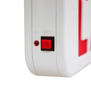 LFI Lights | Red Exit Sign | All LED | White Thermoplastic Housing | Hardwired with Battery Backup | Optional Double Face & Knock Out Arrows | UL Listed | Contractor Standard | (2 Pack) | LEDJR-R