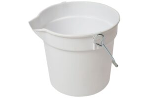 janico 1210wt commercial utility pail, 10 quart, round, plastic, white, 1 pc