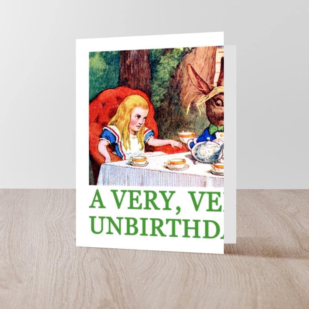 CafePress A VERY MERRY UNBIRTHDAY Folded Greeting Card Matte