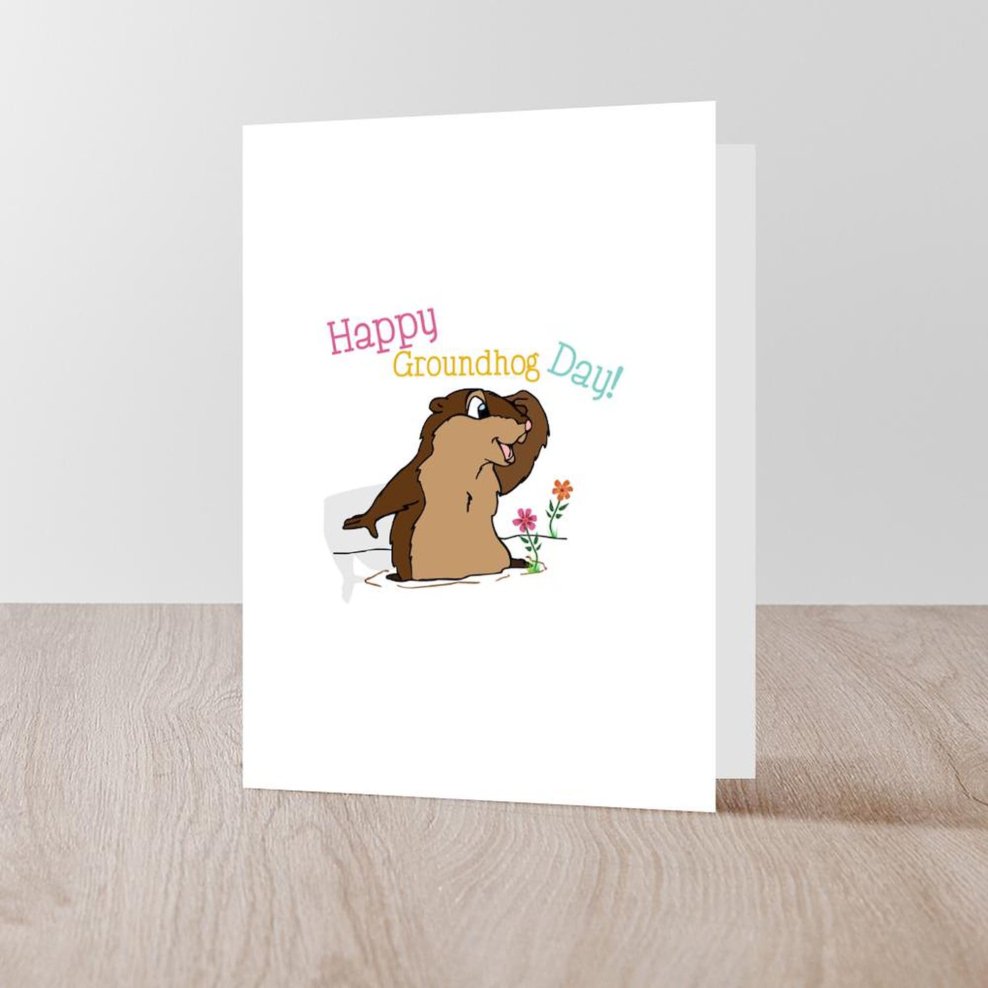 CafePress Happy Groundhog Day Greeting Cards Greeting Card (20-pack), Note Card with Blank Inside, Birthday Card Glossy