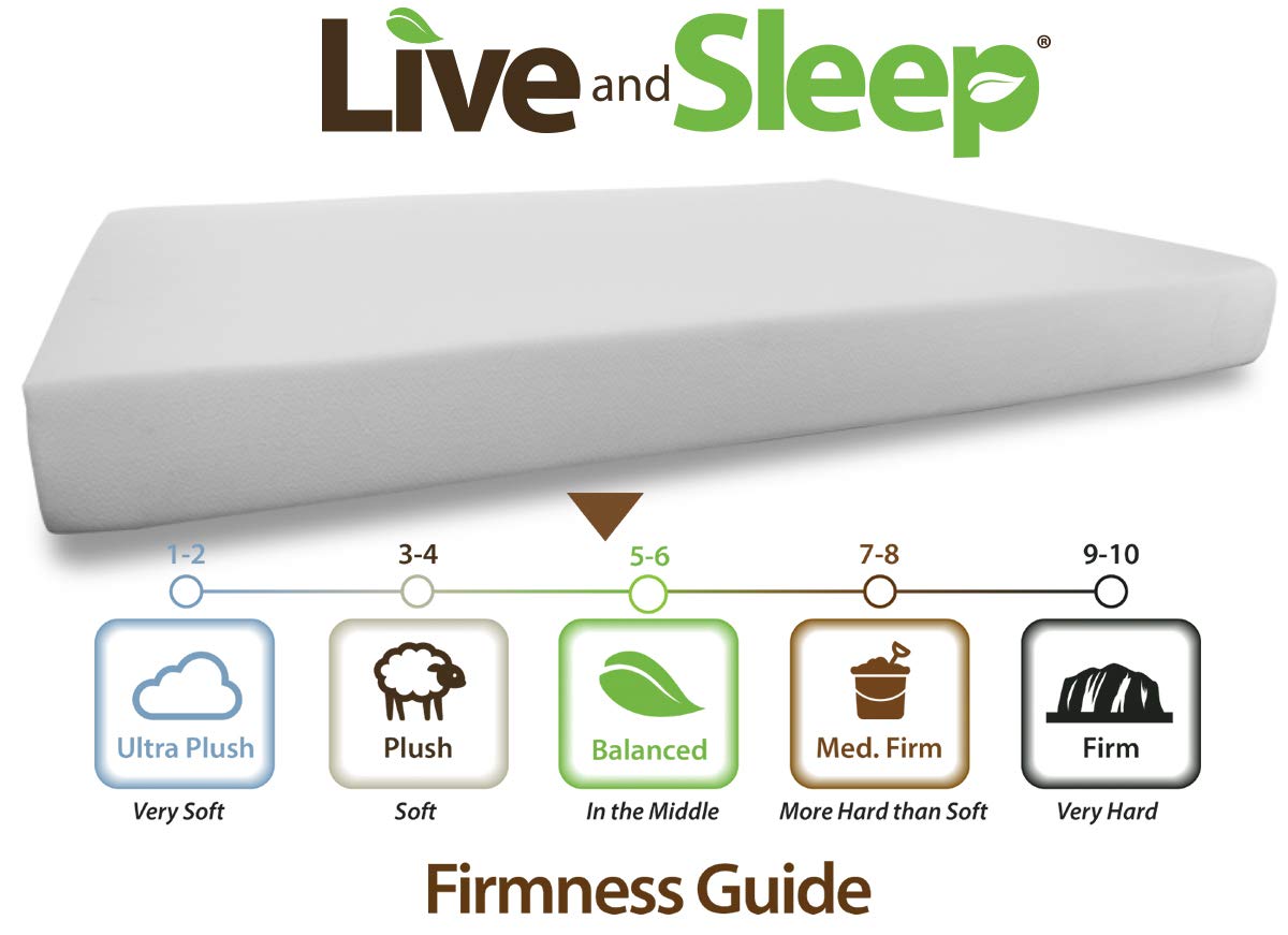 Live & Sleep Classic Twin Mattress - Memory Foam Mattresses - 12-Inch - Cooling Bed in a Box - Medium Plush Firmness, Advanced Support - CertiPUR Certified - Twin Size