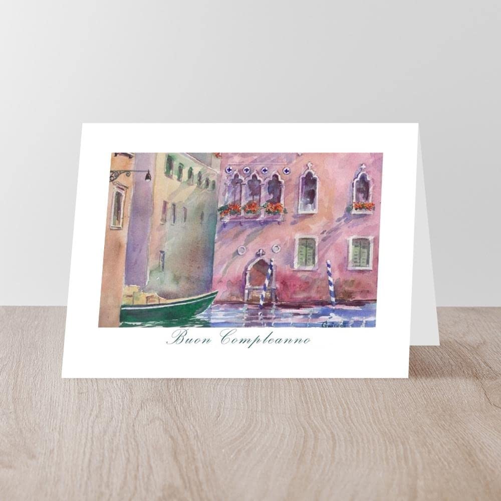 CafePress Venice Italian Birthday Card Folded Greeting Card Matte