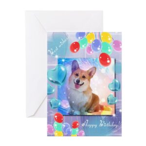 cafepress happy birthday corgi greeting cards folded greeting card matte