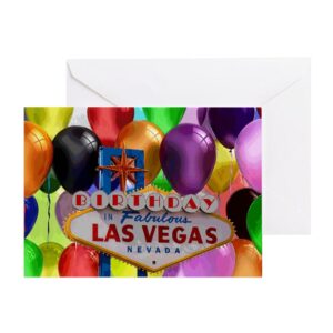 cafepress birthday in las vegas balloon folded greeting card glossy