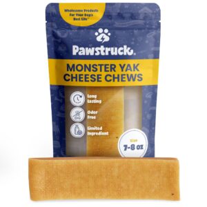 pawstruck xl monster himalayan yak cheese chews for dogs - premium long lasting natural treat for aggressive chewers - high protein odorless & limited ingredient - pack of 1 - packaging may vary