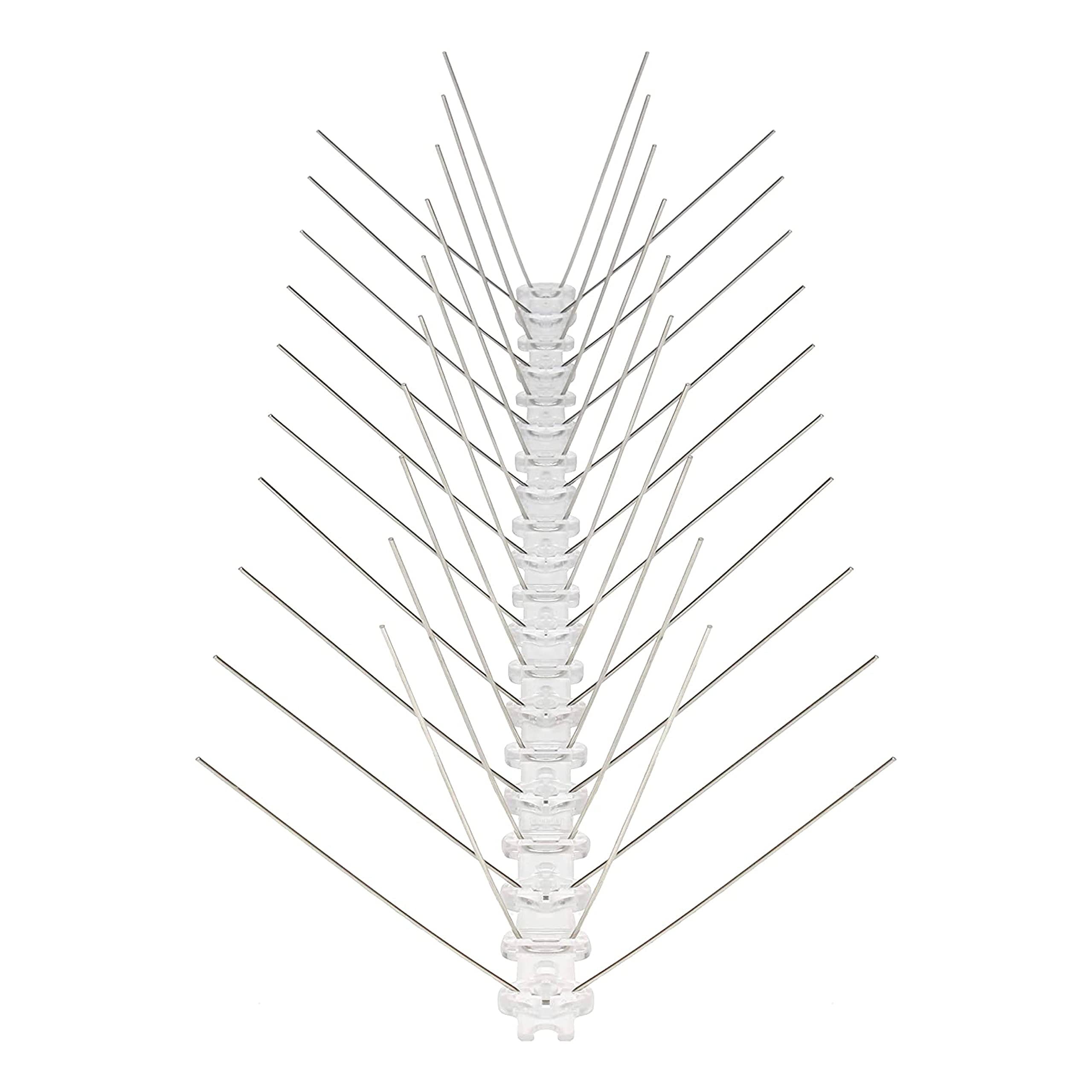 VIIRKUJA Bird Spikes 3 Metres Stainless Steel Pigeon Repellent 4 Rows Total Length 300 cm 6 Elements 50 cm Bird Repellent with Click Closure and Predetermined Breaking Points