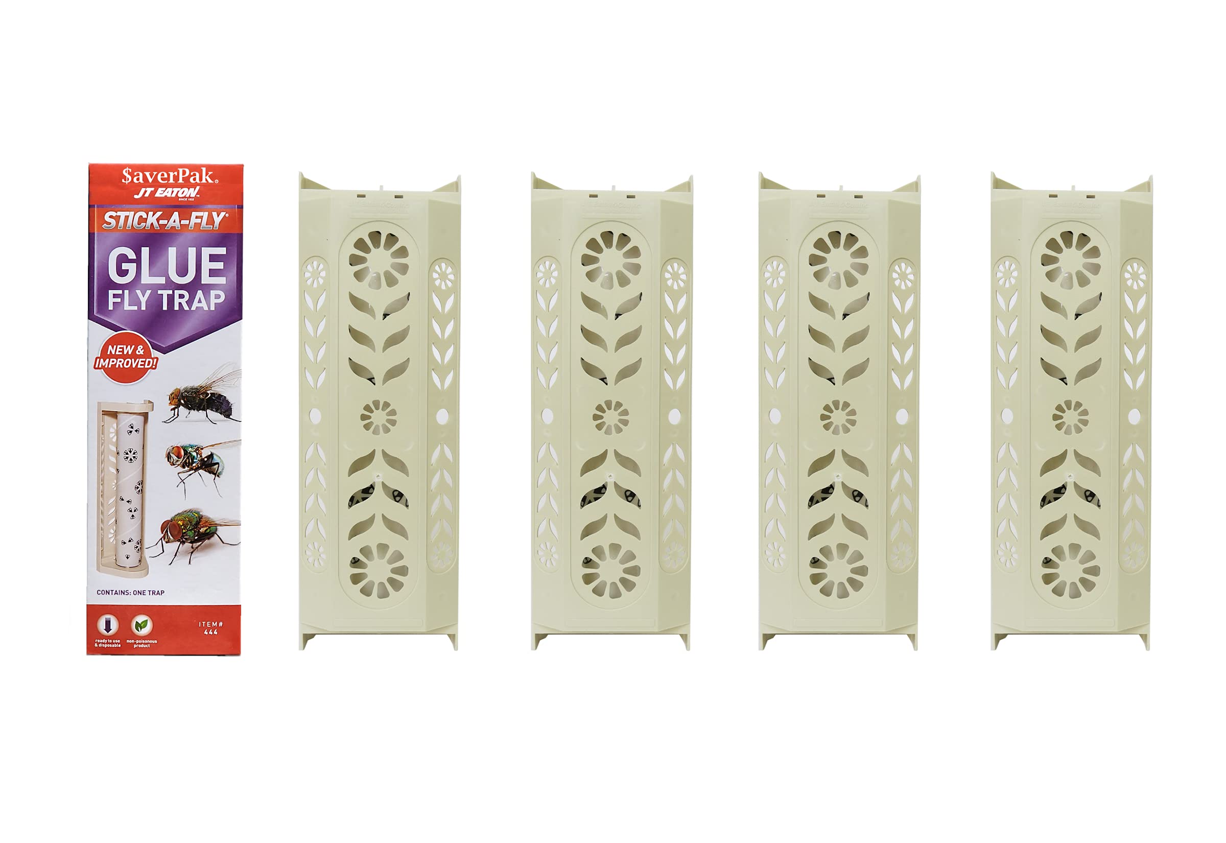 $averPak 4 Pack- 4 JT Eaton Stick-A-Fly Glue Fly Stick Traps