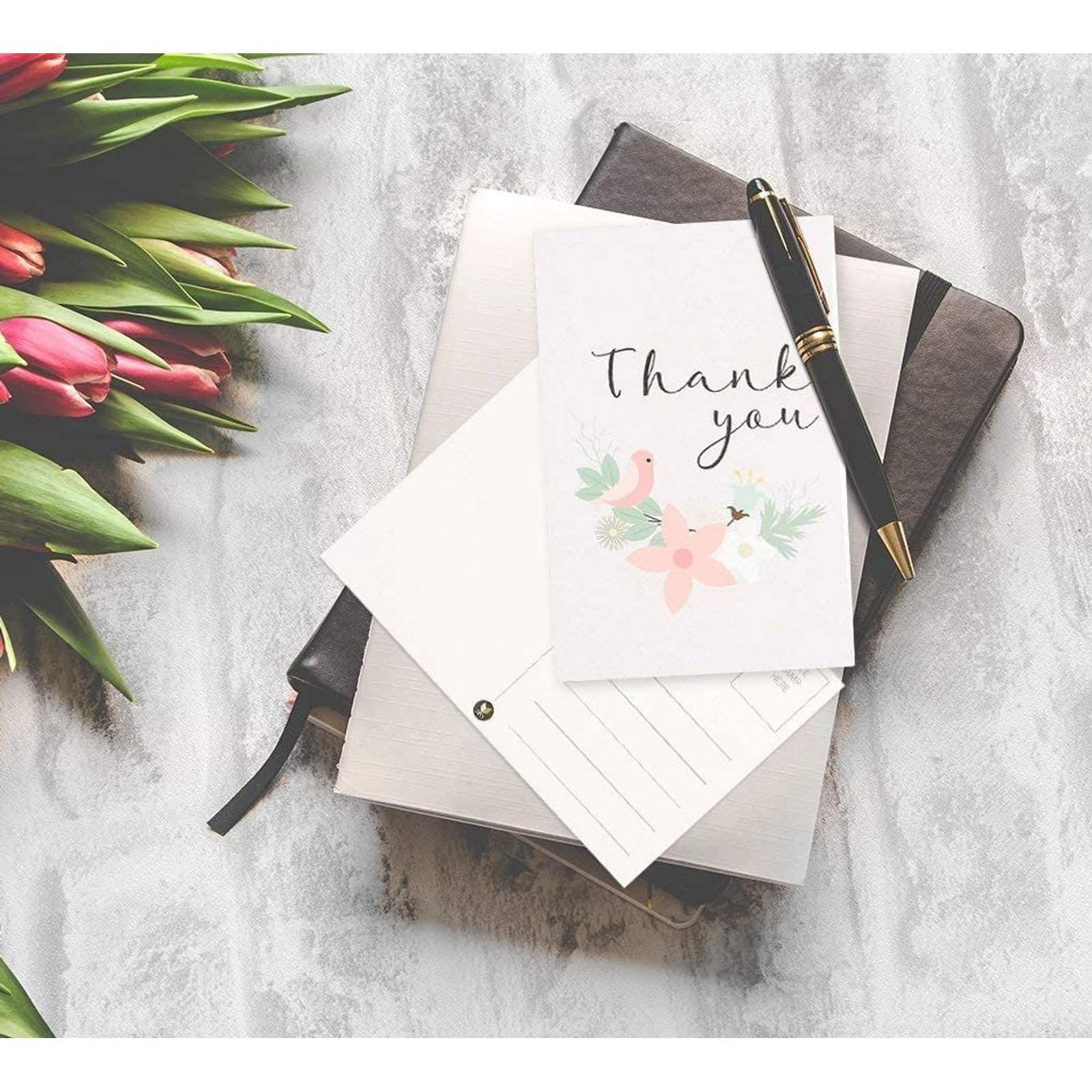 72 Pack Thank You Postcards, Floral Note Cards for Wedding, Bridal Shower, Baby Shower, 4x6 in