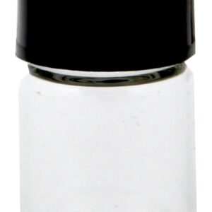 Vivaplex, 24, Clear, 1 ml (1/4 Dram) Glass Bottles, with Orifice Reducers and Black Caps