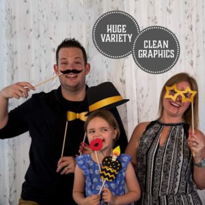 16th Birthday Photo Booth Props by PartyGraphix. DIY 16th Birthday Party Props Kit (34 Count, Black and Gold)