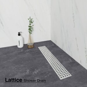 Naiture Brushed Stainless Steel 18" Lattice Linear Shower Drain