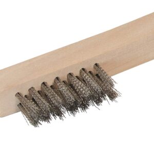 Steelman Stainless Steel 1200-Bristle Count Wire Brush for Mechanics and Painters, Removes Rust and Paint from Metals, Wood Handle, 5 Pack