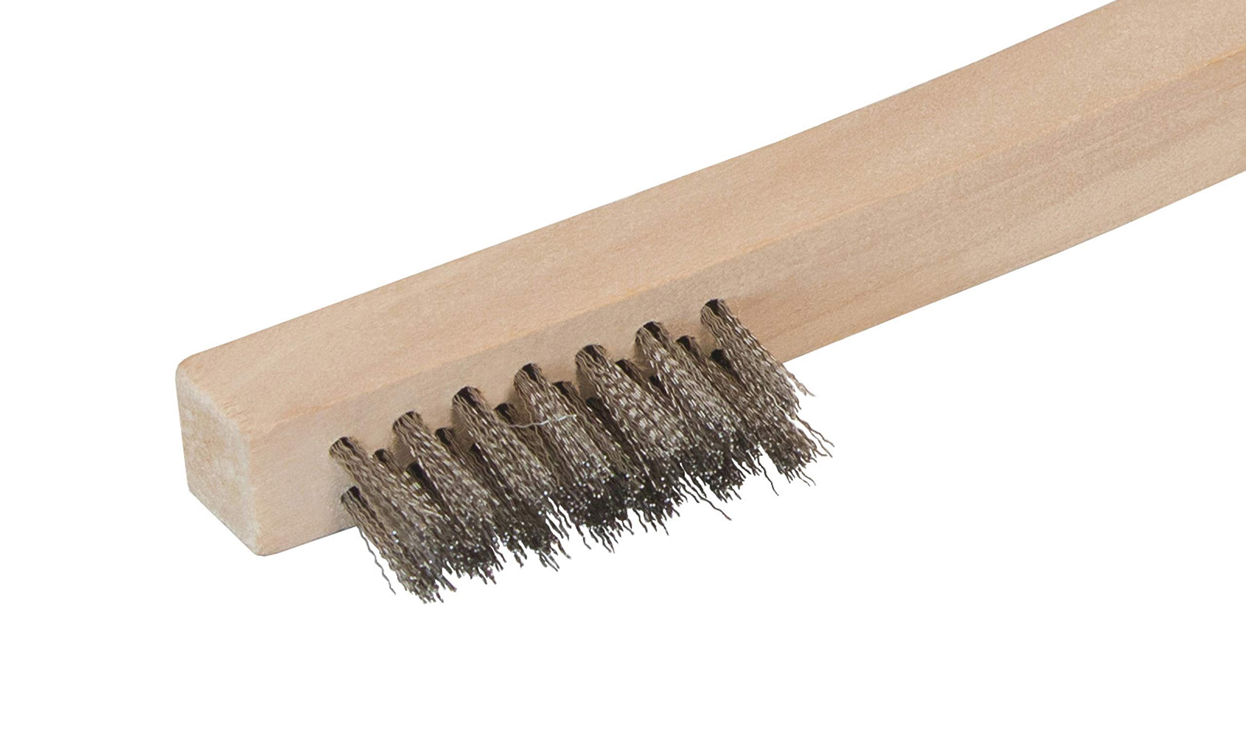 Steelman Stainless Steel 1200-Bristle Count Wire Brush for Mechanics and Painters, Removes Rust and Paint from Metals, Wood Handle, 5 Pack