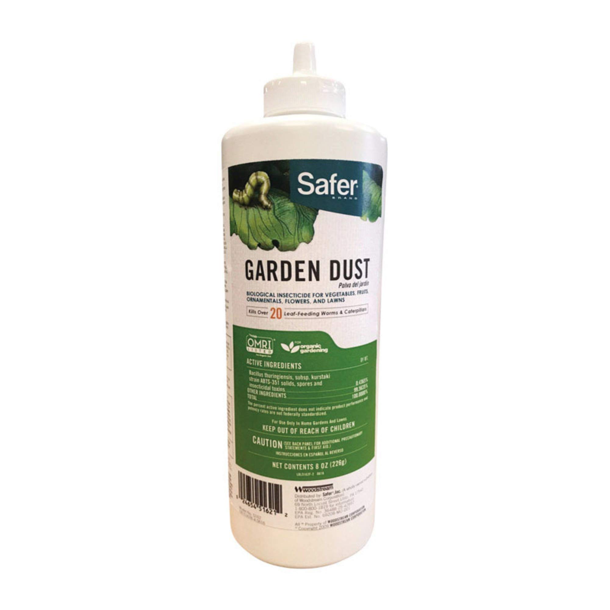 Safer 5162-12 Garden Dust Caterpillar Killer with with B.T. 8oz, Brown/A