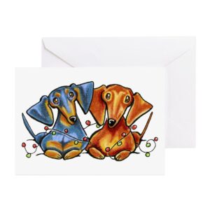 cafepress dachshund christmas greeting cards greeting card (20-pack), note card with blank inside, birthday card matte