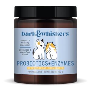 bark & whiskers, probiotics + enzymes 3.59 oz, non gmo, gluten free, soy free, dr. mercola