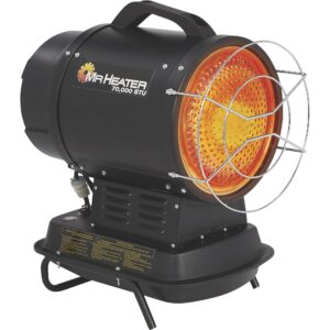 mr. heater mh70ktfr 70,000 btu portable kerosene radiant heater with quiet burner technology for jobsites, workshops, or large outdoor areas