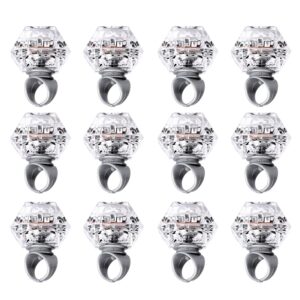 konsait flashing led light up rings bachelorette party favors toys grow in the dark party suppiles diamond bling rings for birthday weddings bridal shower decorations (13pcs)