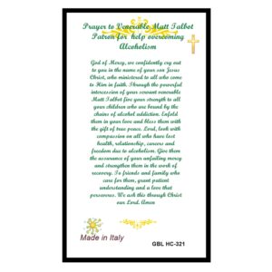 gifts by lulee, llc venerable matt talbot prayer for overcoming alcoholism blessed laminated italian holy card with gold accents