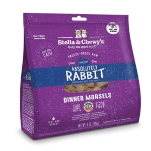 stella & chewy’s freeze-dried raw cat dinner morsels – grain free, protein rich cat & kitten food – absolutely rabbit recipe – 8 oz bag