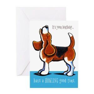 cafepress beagle howling funny birthday greeting cards folded greeting card matte