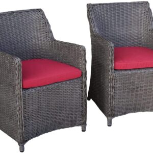 Sea Island Wicker CT-M-1-SP (CT-M-1) Patio Lounge Chair Set with Red Cushion