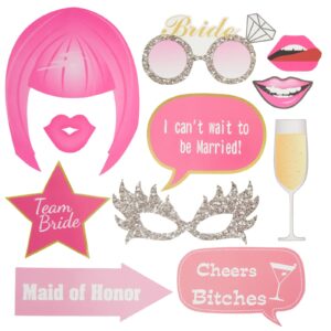 Juvale 72 Pieces Bachelorette Photo Booth Props and Signs for Bridal Party Selfies and Decorations, Assorted Designs