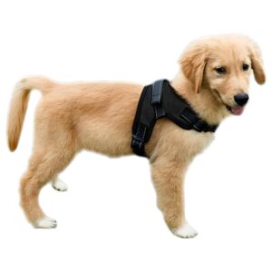 copatchy dog harness small sized dogs - all weather mesh overhead adjustable no pull vest puppy reflective harness with handle for extra small and small dogs by copatchy - harness (black) x-small