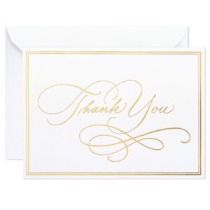 Hallmark Thank You Cards Assortment, Gold Foil Scroll (50 Thank You Notes with Envelopes for Wedding, Bridal Shower, Baby Shower, Business, Graduation)