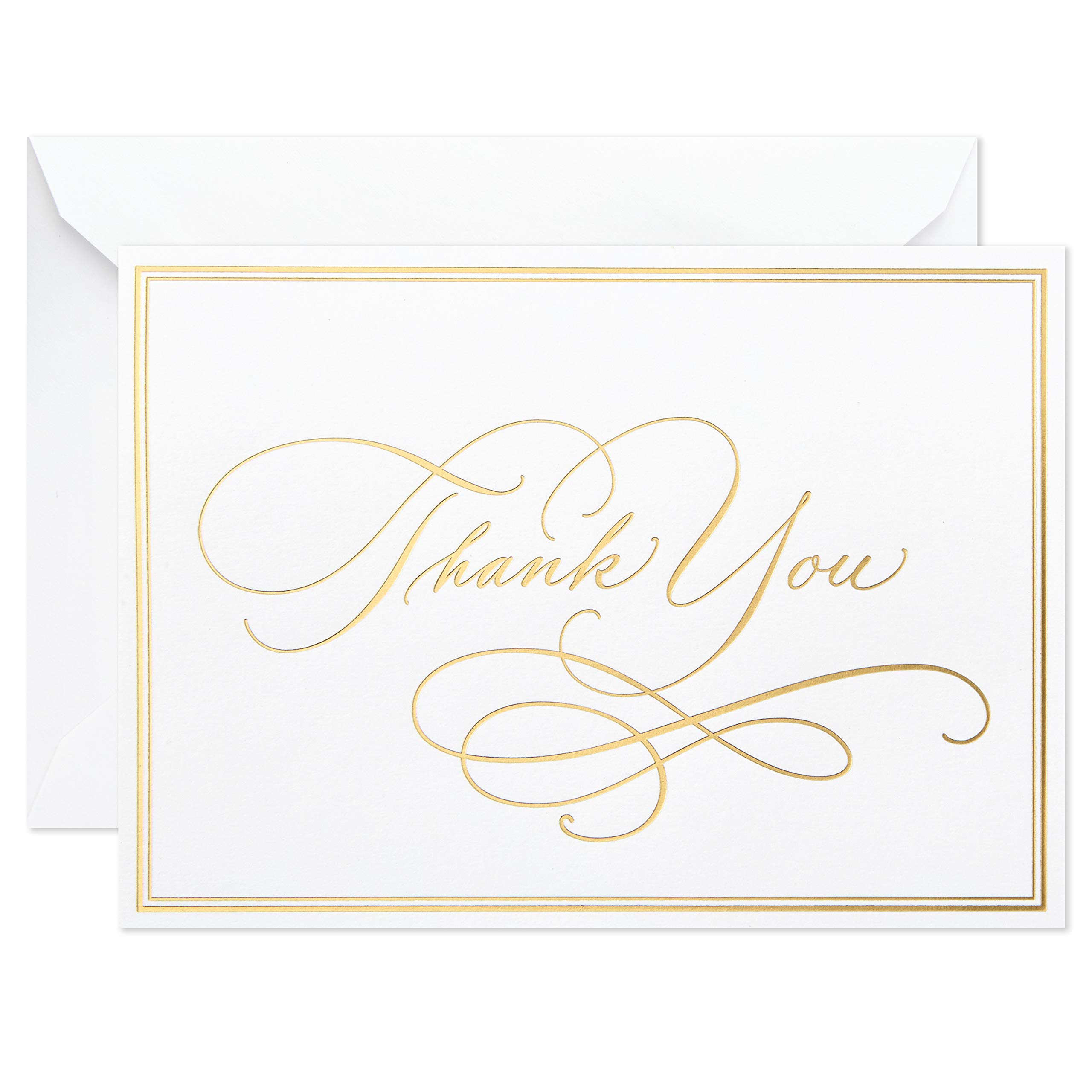 Hallmark Thank You Cards Assortment, Gold Foil Scroll (50 Thank You Notes with Envelopes for Wedding, Bridal Shower, Baby Shower, Business, Graduation)