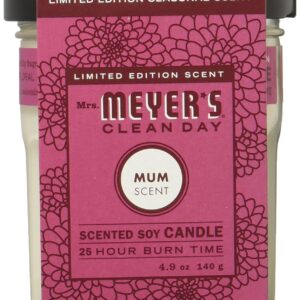 Mrs. Meyer’s Clean Day Scented Soy Candle, Mum Scent, 4.9 Ounce Candle (4.9 Ounce, Pack of 1)