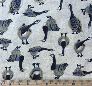 1 yard - wildlife geese on tan cotton fabric (great for quilting, sewing, craft projects, throw blankets & more) 1 yard x 44"