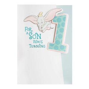 hallmark dumbo 1st birthday card for son - medium