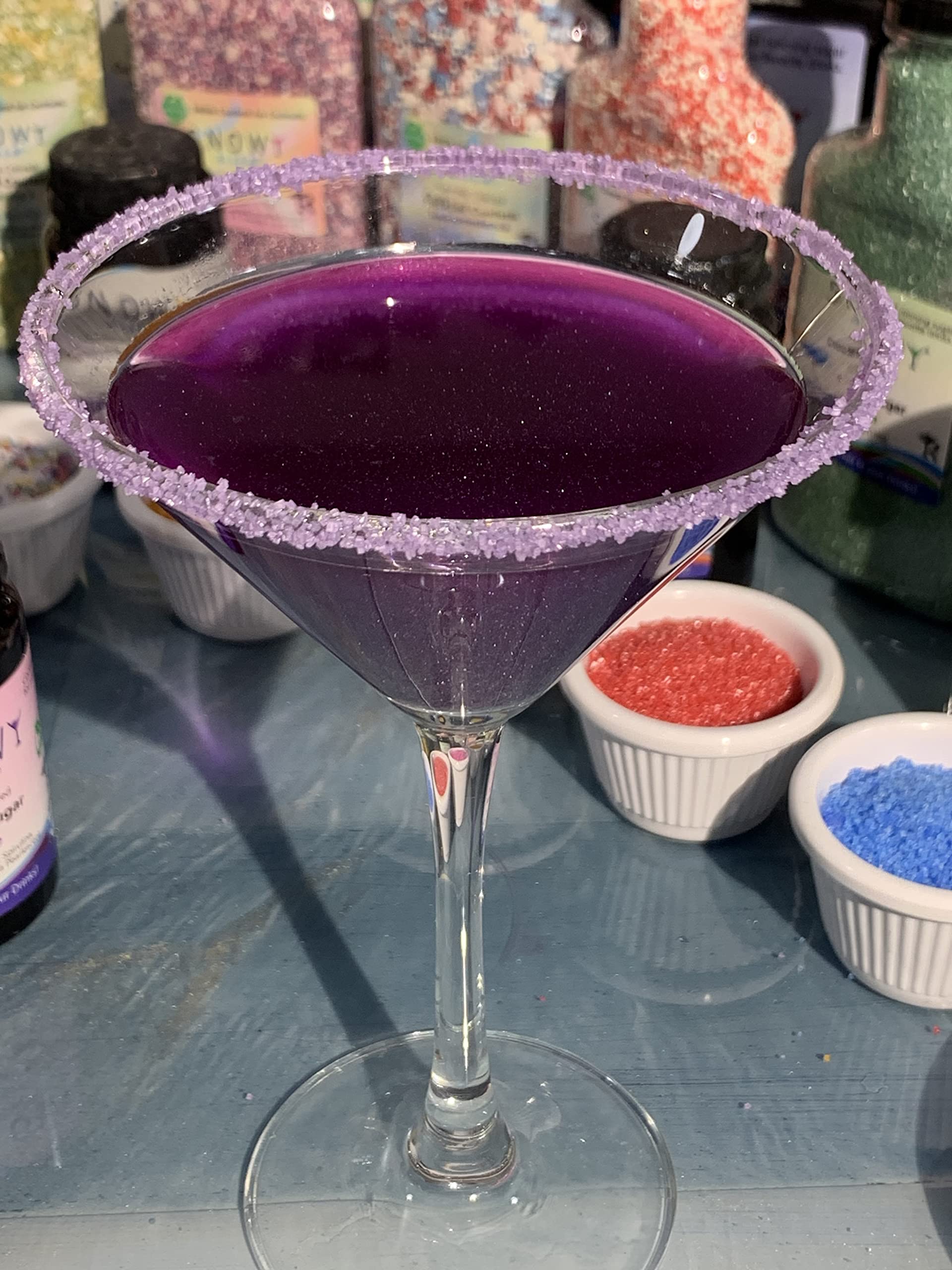 Snowy River Purple Cocktail Sugar - Kosher Certified Naturally Colored Purple Cocktail Rimmer (8oz, Medium Crystal)