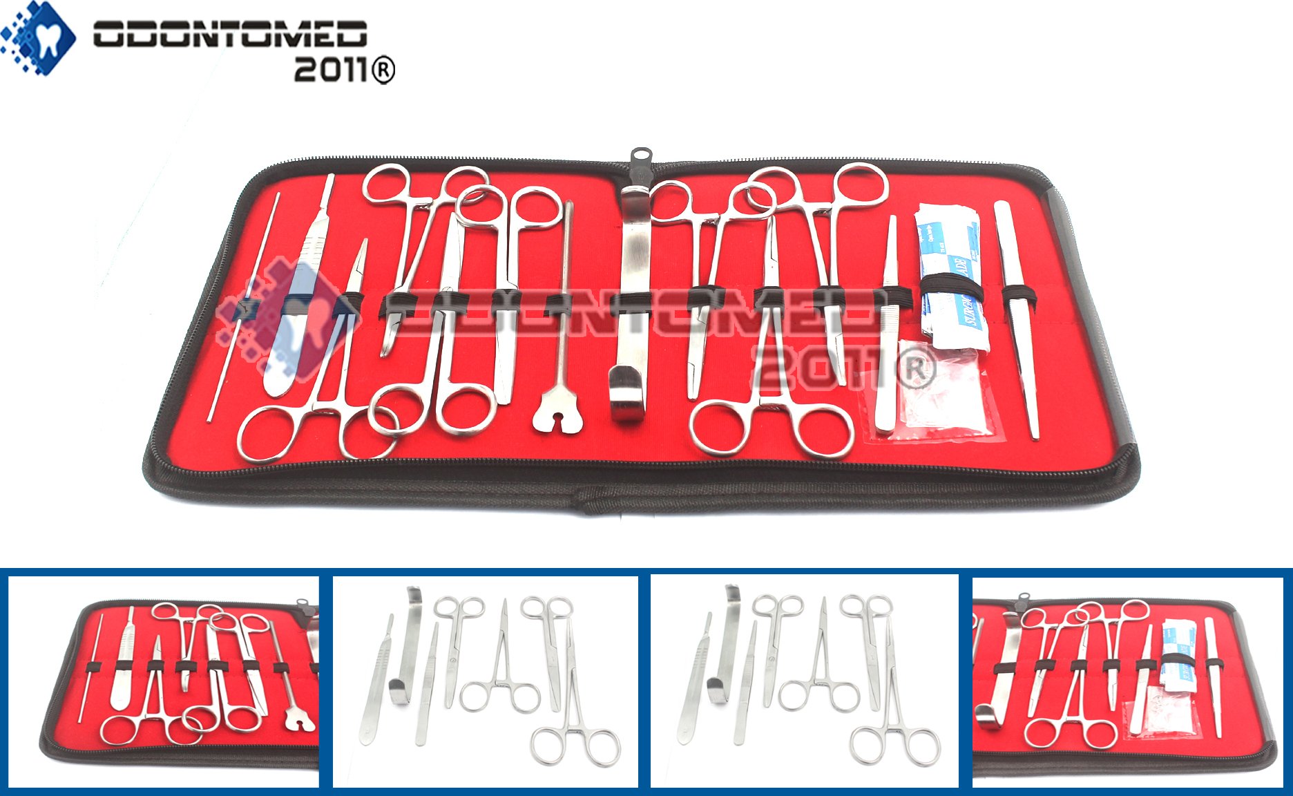 OdontoMed2011® 23PCS Advanced Student KIT- Biology & Anatomy - Science Students- Tools-Free CASE- Scalpel Knife Handle Blades- Veterinary Botany LAB - Animals Frogs Worms ETC ODM