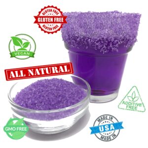 Snowy River Purple Cocktail Sugar - Kosher Certified Naturally Colored Purple Cocktail Rimmer (8oz, Medium Crystal)