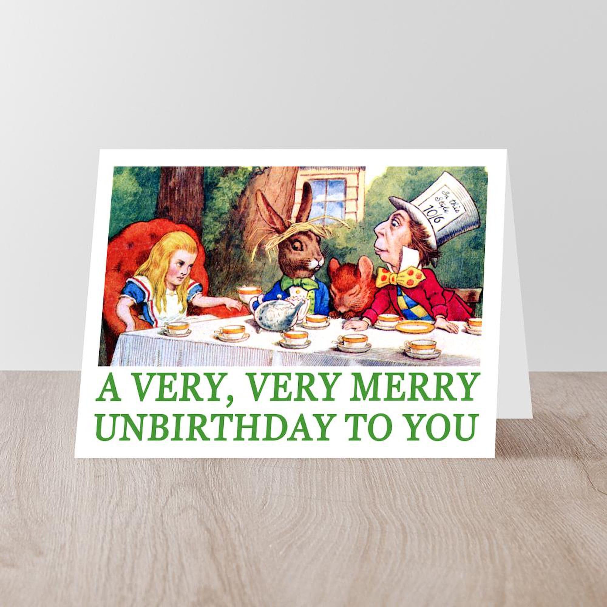 CafePress A VERY MERRY UNBIRTHDAY Folded Greeting Card Matte