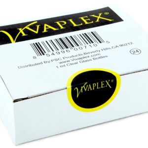 Vivaplex, 24, Clear, 1 ml (1/4 Dram) Glass Bottles, with Orifice Reducers and Black Caps