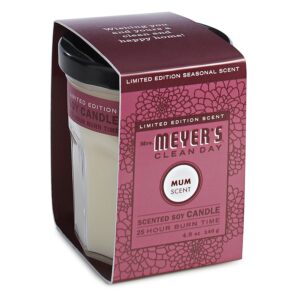 Mrs. Meyer’s Clean Day Scented Soy Candle, Mum Scent, 4.9 Ounce Candle (4.9 Ounce, Pack of 1)