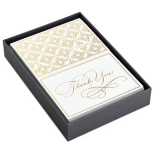 Hallmark Thank You Cards Assortment, Gold Foil Scroll (50 Thank You Notes with Envelopes for Wedding, Bridal Shower, Baby Shower, Business, Graduation)