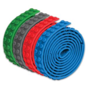 Build Bonanza BZ2M1-MC12/6 Self Adhesive Tape Works Building Block Tape, Blue/Red/Grey/Green, N/A