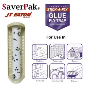 $averPak 4 Pack- 4 JT Eaton Stick-A-Fly Glue Fly Stick Traps