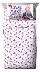 nickelodeon jojo siwa sweet life pink/white 4 piece full sheet set