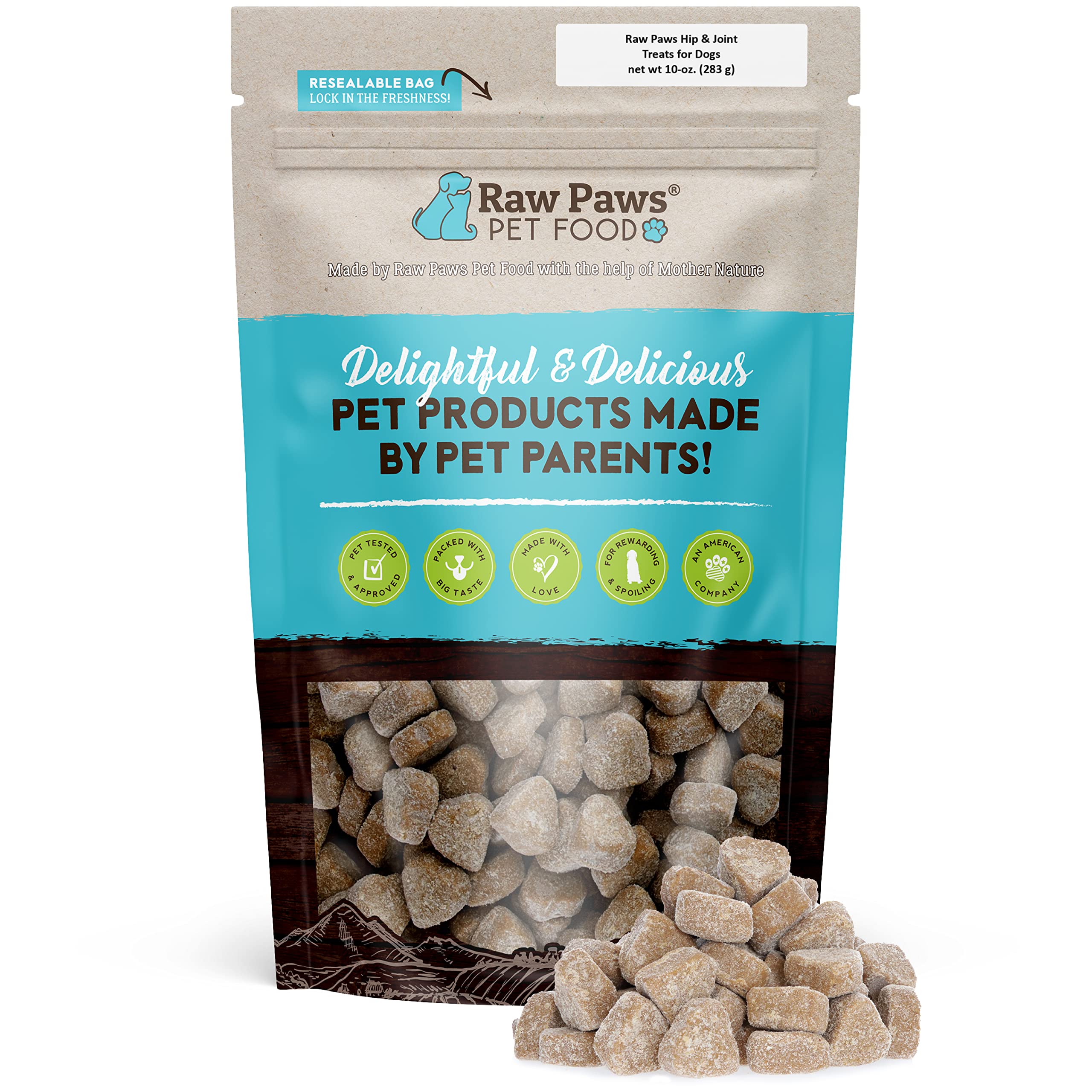 Raw Paws Hip and Joint Treats for Dogs, 10-oz/100-ct - Made in USA - Soft, Chewable Dog Arthritis Supplement - Dog Glucosamine Chews Increases Mobility, Reduces Pain, Inflammation & Hip Dysplasia