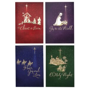 hallmark image arts religious boxed christmas cards assortment (4 designs, 24 christmas cards with envelopes)