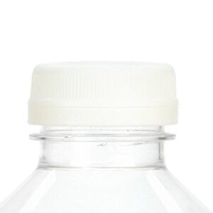 (6) 16 oz. Clear Food Grade Square Plastic Juice Bottles with White Tamper Evident Caps 6/pack